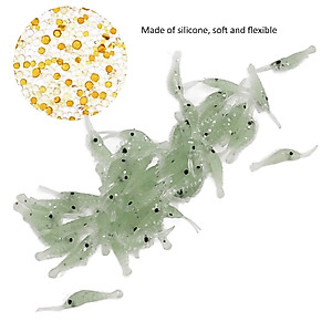 VBESTLIFE Soft Plastic Fishing Lures, 50Pcs 3cm Luminous Fishing Lures Silicone Soft Shrimp Simulation Lure Bait Fishing Tackle for Saltwater Freshwater