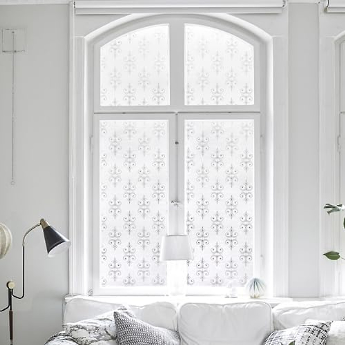 LEMON CLOUD Decorative Window Film Static Frosted Privacy Film Glass Cling Non Adhesive Opaque Film Anti-UV for Kitchen Bathroom Home 17.5 x 78.7 Inches