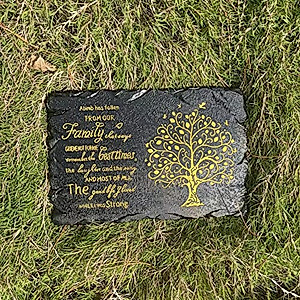 Tree of Life Song Memorial Stepping Stone,Weight 2.9 lbs Sympathy Garden Stone for Loved One,Garden Remembrance Stones,Resin Outdoor Decor (Black)