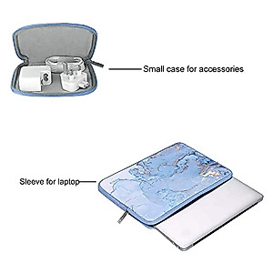 MOSISO Laptop Sleeve Compatible with MacBook Air/Pro, 13-13.3 inch Notebook, Compatible with MacBook Pro 14 inch 2023-2021 A2779 M2 A2442 M1, Neoprene Watercolor Marble Bag with Small Case