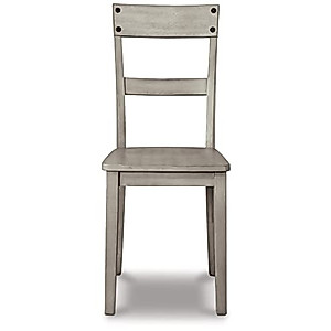 Signature Design by Ashley Loratti Modern Farmhouse Weathered Wood Dining Chair, 2 Count, Gray