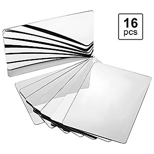 School Shatter Proof Plastic Mirrors 4 x 6 Inch Mirror Tiles with Soft Round Corners Double Sided Protective Film Mirror Sheets Art and Craft Supply for School Classroom Bathroom (16 Pieces)