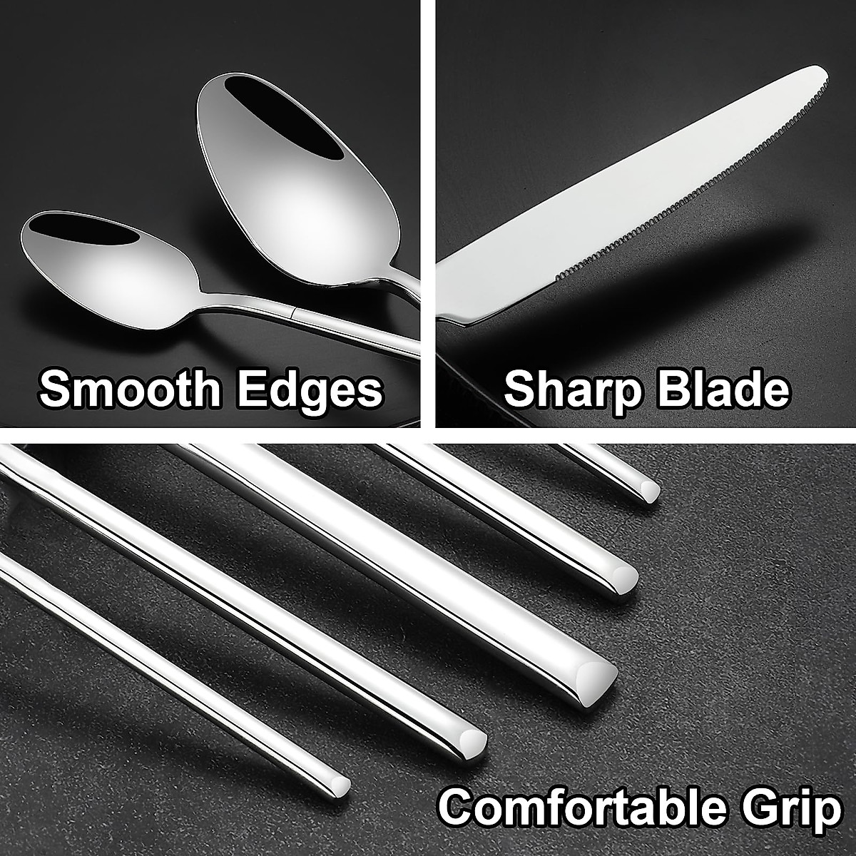 Forged Silverware Set for 8, Heavy Duty Stainless Steel Flatware Set, Prendcyx 40 Piece Premium Cutlery Sets including Spoons and Forks Set, Dishwasher Safe