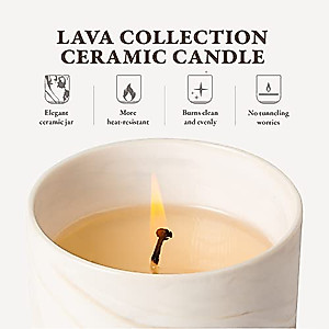 Hidden Label Scented Soy Candles, Large Candle 12oz Vanilla Caramel Ceramic Jar Lava Collection, Gorgeous Gifts for Birthday Thanksgiving Christmas