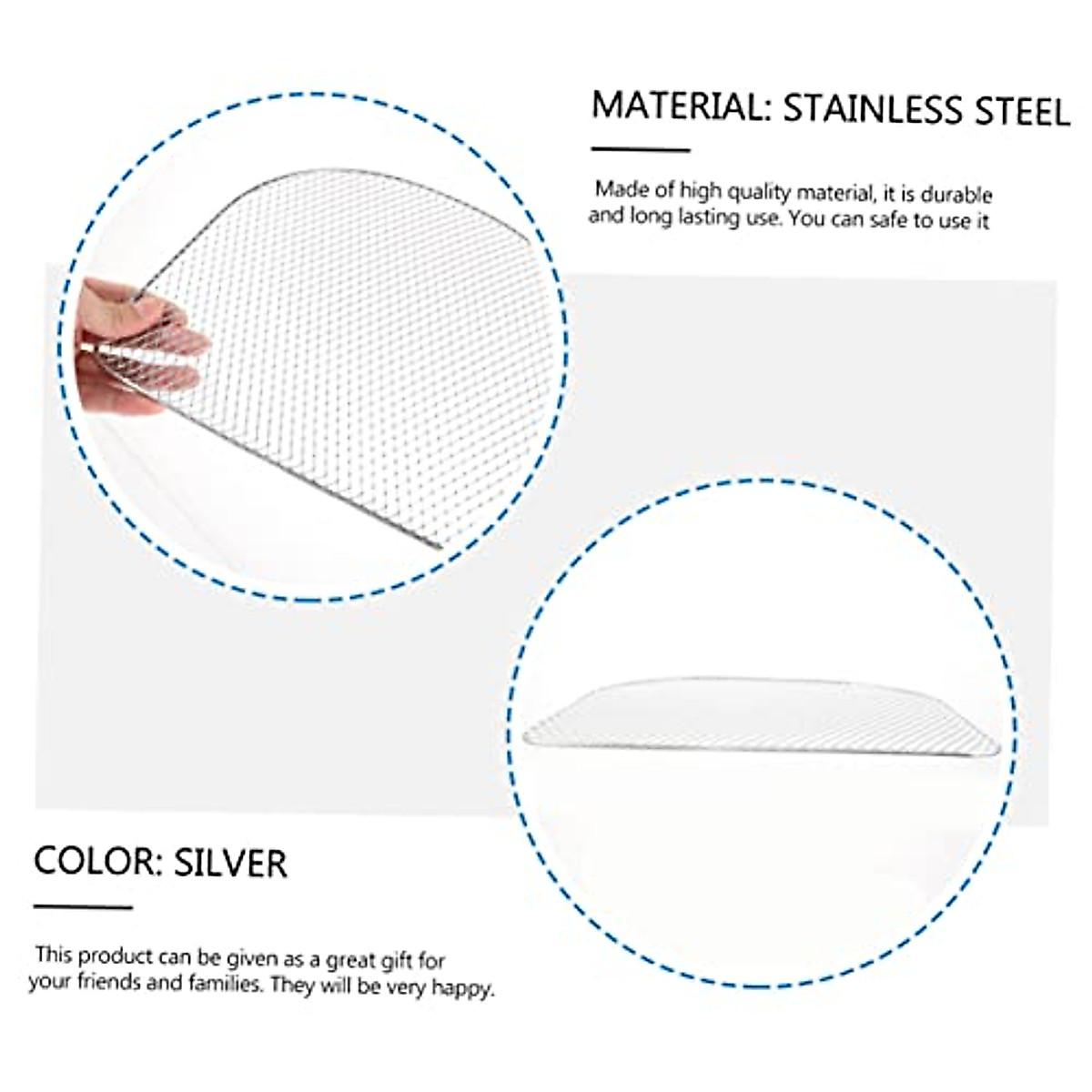 Anneome Pizza Oven 1pc Electric Oven Air Frying Net Air Fryer Toaster Oven Non Stick Net Baking Tray Oven Net Tray Silver Stainless Steel Baking Mat Metal Food Dehydrator