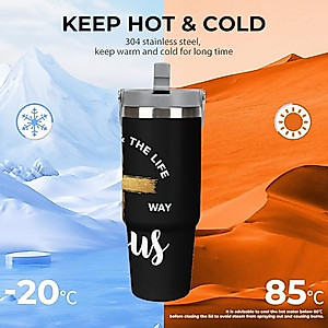 Jesus The Way The Truth The Life Cross 1 30 OZ Insulated Tumblers with Handle And Straw Leakproof Vacuum Insulated Stainless Steel Water Bottle for Car Fishing Travel