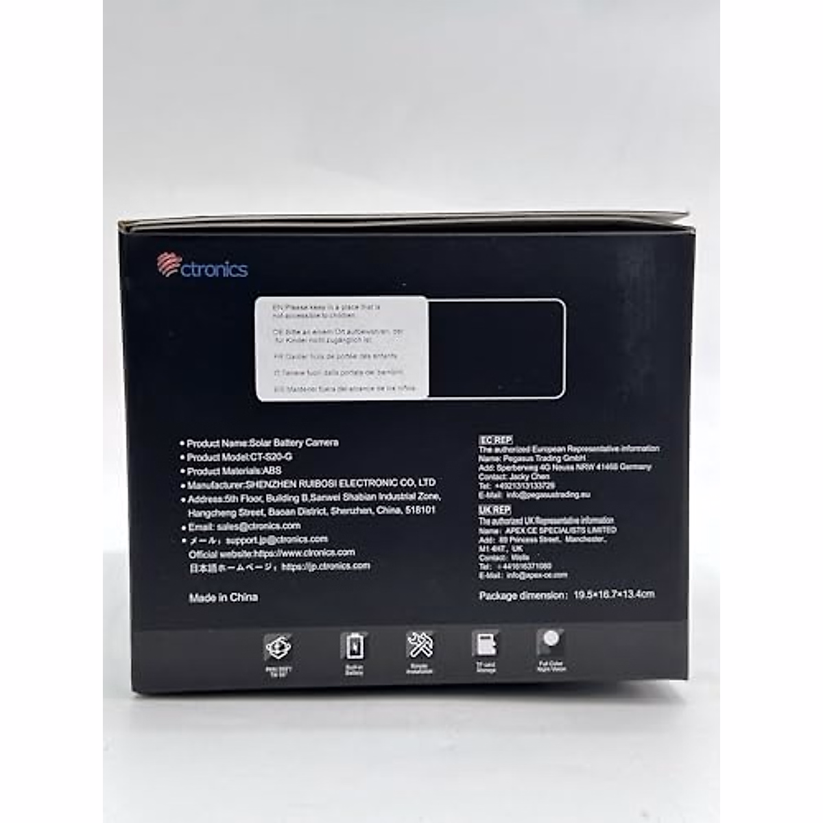 Ctronics 3MP Solar Security Camera Wireless Outdoor WiFi, PTZ Surveillacne Camera Battery-Powered for Home Security, 360° View, Spotlight Color Night Vision, PIR Human Detection, 2-Way Audio (Grey)