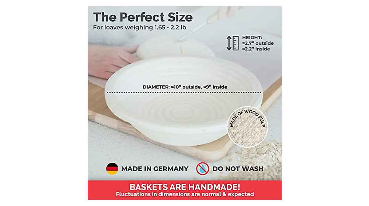 Bulka 9" Sourdough Proofing Basket - Bake Artisan Bread