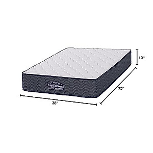Novezza Home Bamboo 10" Inch Certified Independently & Individually Wrapped Pocketed Encased Coil Pocket Spring Hybrid Mattress/Bed-in-a-Box/CertiPUR-US Certified Foam, Twin White