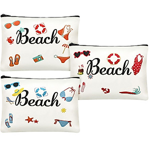 Svee 3 Pieces Beach Survival Kit Cosmetic Bag Travel Bag Pouch Bag Accessories for Birthday Appreciation Thanksgiving Day Valentine's Day
