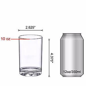 Amazing Abby - Liberty - 10-Ounce Plastic Tumblers (Set of 6), Plastic Drinking Glasses, Reusable Plastic Cups, BPA-Free, Shatter-Proof, Dishwasher-Safe (Made of Plastic, NOT Glass)