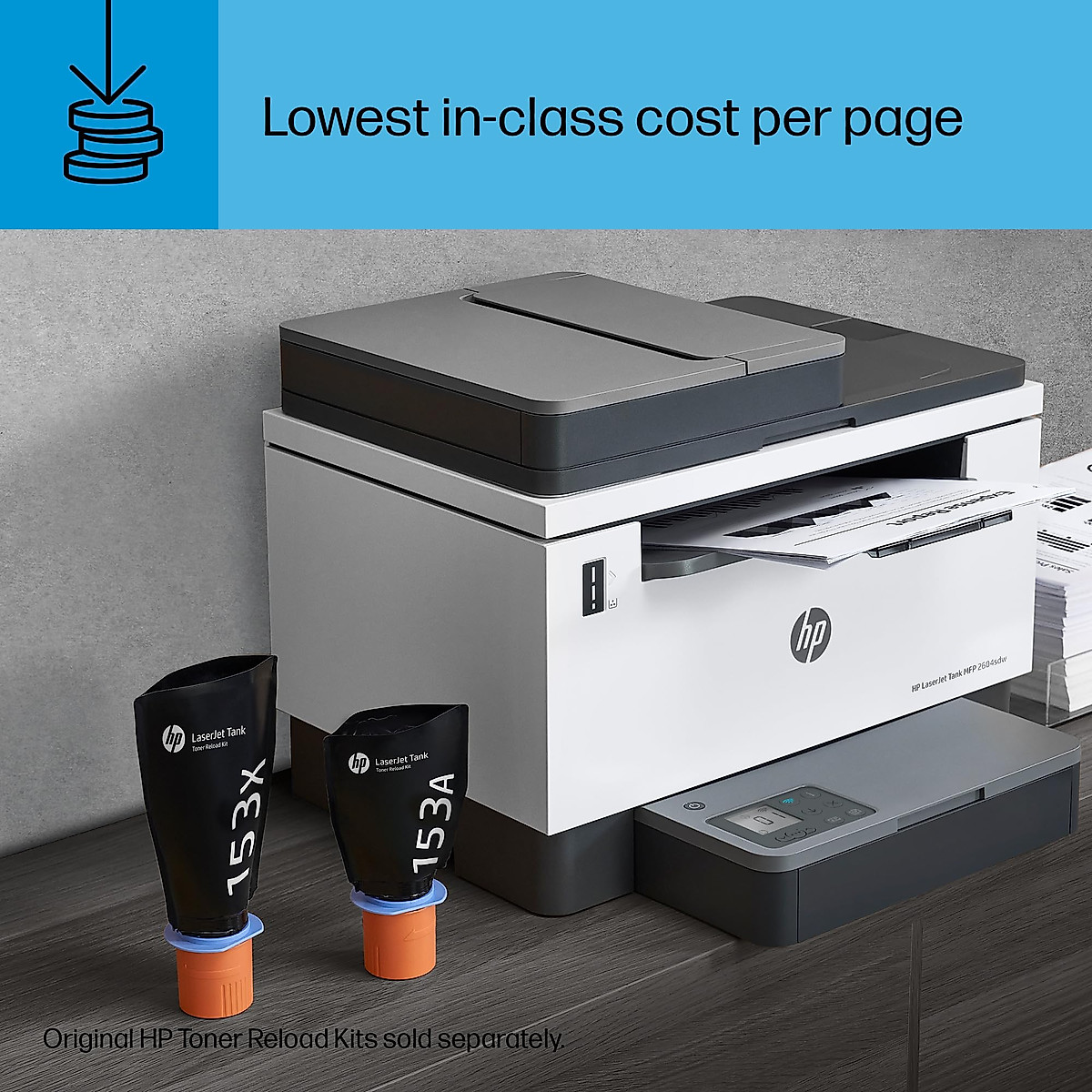 HP LaserJet Tank MFP 2604sdw Wireless Black & White Printer Prefilled With Up to 2 Years of Original HP Toner (381V1A)