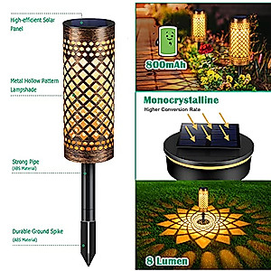 TomCare Solar Lights Outdoor Solar Garden Lights Landscape Lighting for Patio Yard Lawn