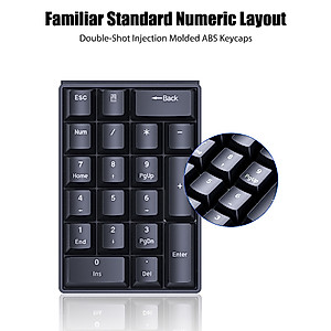 TISHLED Wired Mechanical Numpad Rainbow LED Backlit 20-Key Number Pad Brown Switches Shine Through Keycaps Detachable Cable Numeric Keyboard for PC/Laptop/Win/Mac, Black