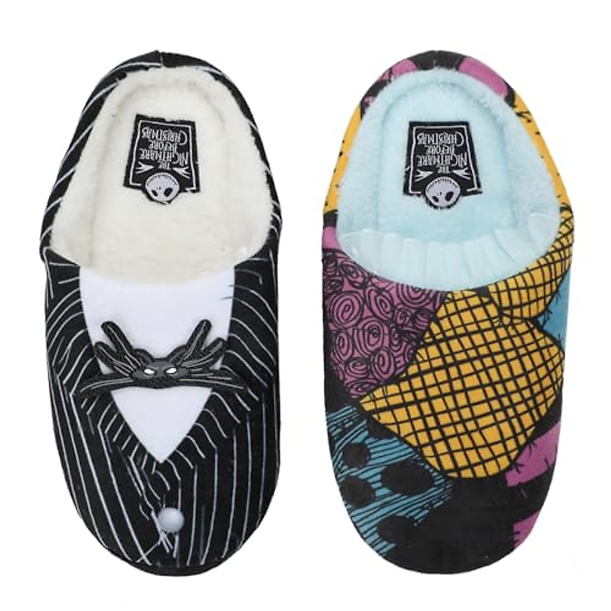 Bioworld Nightmare Before Christmas Jack & Sally Adult Scuff Slippers-L