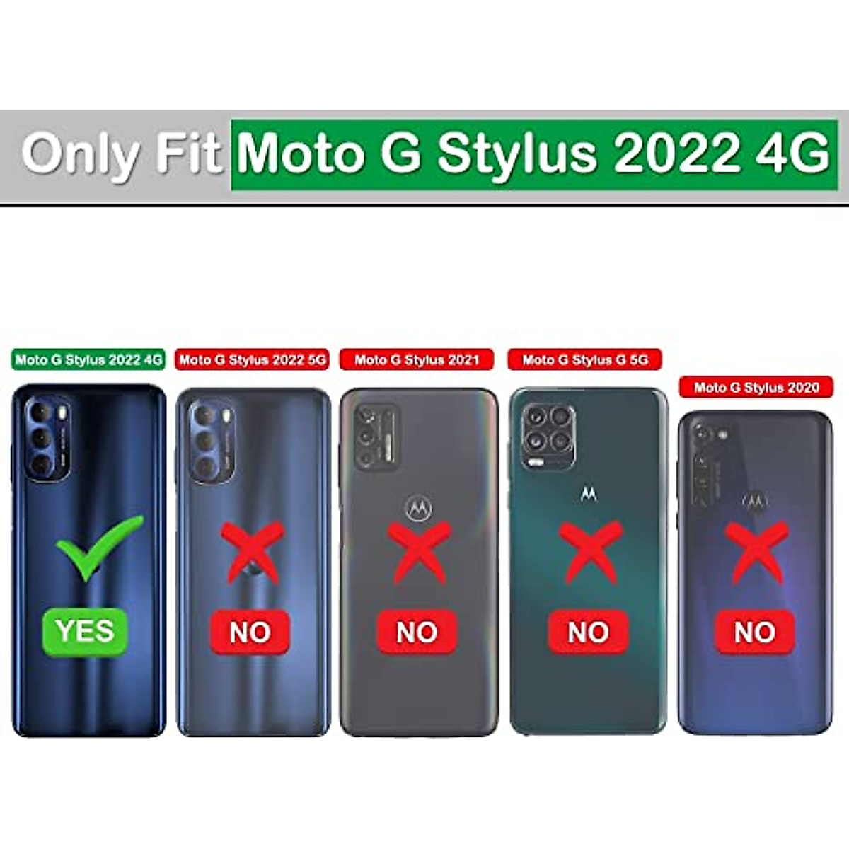 AYMECL for Moto G Stylus 2022 Case, with Nano Explosion-Proof Film [2 Pack], Military Grade Double Shockproof with Kickstand Case for Motorola G Stylus 2022-Green