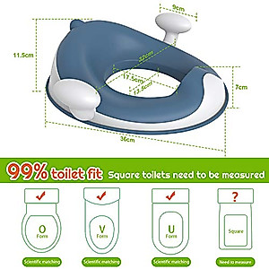 ANGELBLISS Baby Potty Training Toilet Seat with Soft Cushion Handles, Haute Collection, Double Anti-Slip Design and Splash Guard for Boys and Girls