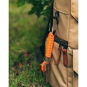 REHTAEL Paracord Keychain with Carabiner- Military Braided Paracord Carabiner Keychain Clip with Strap for Keys/Men/Women- 4-pack (4Pack; 2black+1blue+1orange)