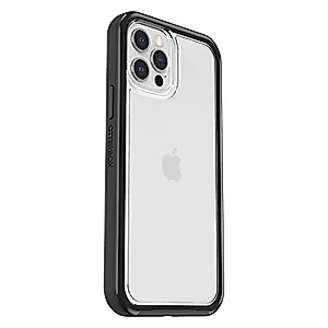 OtterBox Clear Case with Colorful Grip Edge for iPhone 12/12 Pro - Black Crystal (Clear/Black)