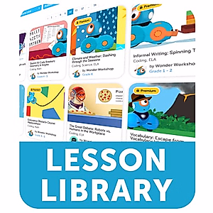 Wonder Workshop Dash Robot Wonder Pack – Coding Educational Bundle for Kids 6+ – Free STEM Apps with Instructional Videos - Launcher Toy, Sketch Kit Drawing, Gripper Building