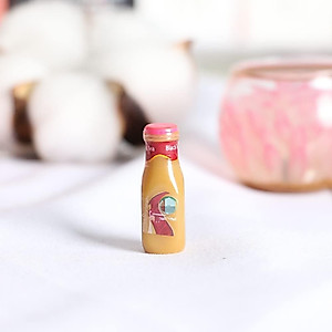 SXFSE Dollhouse Decoration Accessories, 1:12 Dollhouse Ornament 5 Pcs Mini Bottled Coffee Drink Set