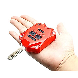 iJDMTOY Large/Big Red Plastic Key Remote Fob Enclosure Shell w/Black Keypads, Compatible with Jeep 2007-2017 Wrangler JK