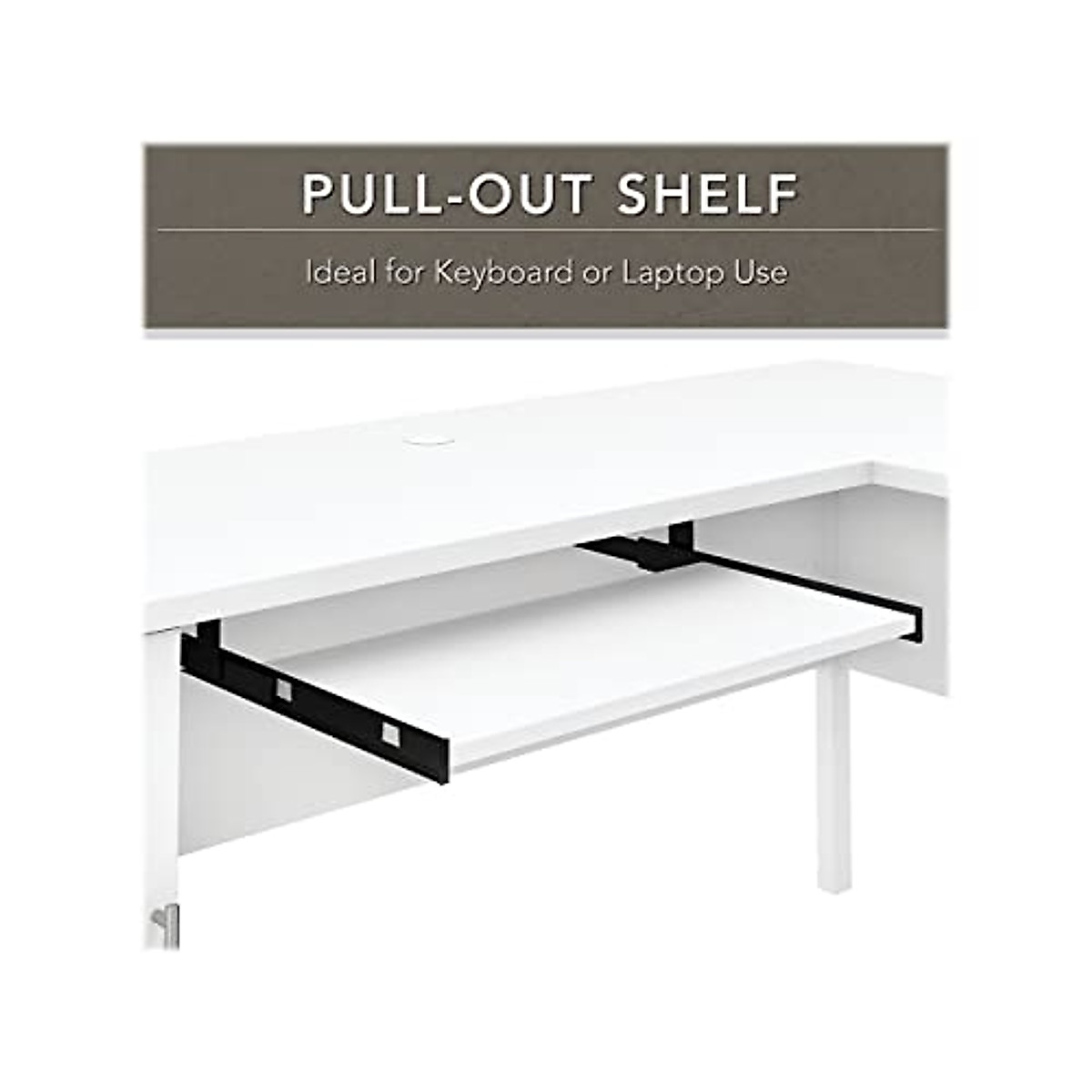 Bush Furniture Somerset 72W L Shaped Desk with Storage in White