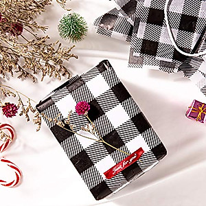 Whaline White Black Buffalo Plaid Tissue Paper 60pcs Tissue Paper Sheet Gift Wrapping Paper Rustic Art Paper Crafts for DIY Gift Wrapping Christmas Holiday, 13.78" x 19.69"