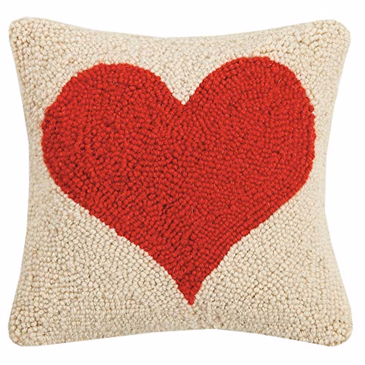 Peking Handicraft 30GY184C10SQ Red Heart Hook Pillow, 10-inch Square, Wool and Cotton