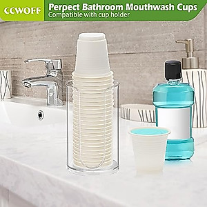 Compostable Disposable 3oz Bathroom Cups 100P Mouthwash Eco Friendly Plastic Paper Cups Biodegradable Bath Rinse Medicine Urine Cups Replace Mini Small Bathroom Cups 3 oz Paper Plastic Cup
