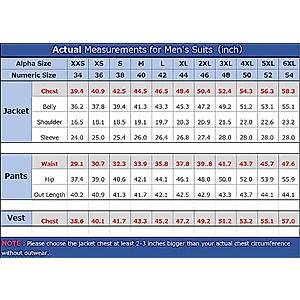 Wangyue Royal Blue Suits for Men Prom Mens 3 Piece Suit Slim Fit Business Formal Suits for Men Double Breasted Suits 40 M