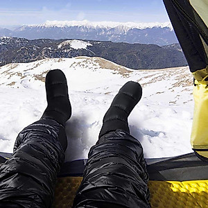 Tapasimme Down Booties Men Women Backpacking Down Slippers (Black, Large)