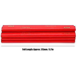 10pcs Carpenter Pencils Builders 170mm Octagonal Red Woodworking Pencils Woodworking Marking Tool