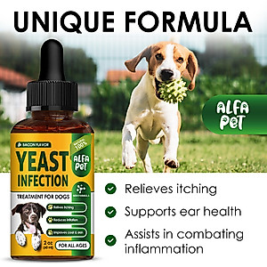 Yeast Infection Treatment for Dogs • Dog Yeast Infection Treatment in Drops • Solution for Dog Ear Yeast Infection, Irritation & Allergies • Best Itchy Skin Relief for Dogs • Herbal Ingredients • 2 Oz
