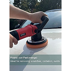 ZOTA Dual Action Polisher, 6 inch Car Polisher with 6 Variable Speed, 750W Ramdom Orbital Polisher Buffer for Car Detailing /DA Polisher.
