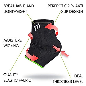 ikido Ankle Brace Compression Sleeve, Ankle Support Socks for Work, Gym, Sports, Plantar Fasciitis Foot Comfort Sleeve (1, Medium)
