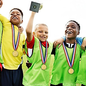 Caydo 72 Pieces Children's Gold Plastic Winner Award Medals for Kids Party Favor Decorations and Sports