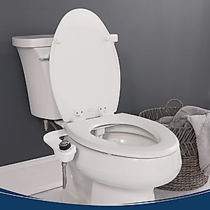Bio Bidet by Bemis SlimEdge Freshwater Bidet Attachment for Toilet, White, Non Electric, Easy Install