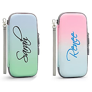 Pink Carry Case Made For Nintendo Switch/Switch OLED Console Custom Name Games with10 Games Cartridges Protective Travel Case for Gamers Kids Gift for Girls Women NC1