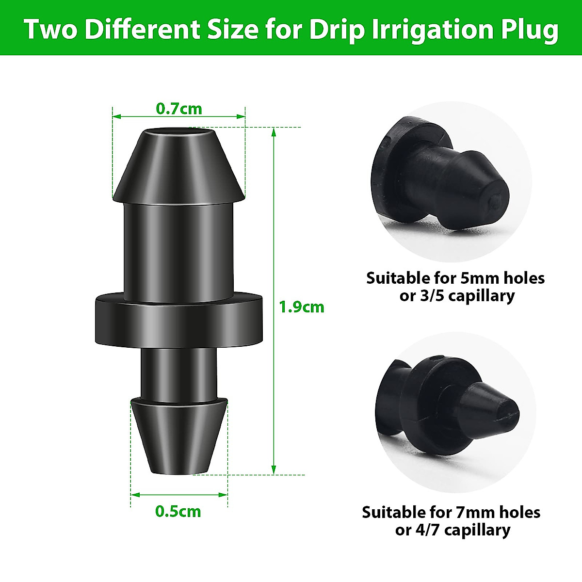 150 Pieces Drip Irrigation End Plugs Coolrunner Goof Plugs for Drip Irrigation Black Plug Drip Irrigation Tube End Closure Irrigation Garden Lawn Supplies