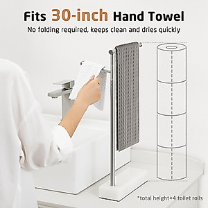 KES Hand Towel Rack for Bathroom, Countertop Swivel Towel Rack Standing with Marble Base, Free Standing Hand Towel Holder Stand 18/8 Stainless Steel Brushed Finish, BTH233-2