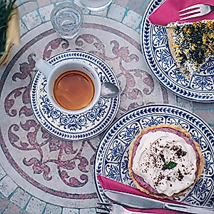 Sonemone Blue Floral Dessert Plates, Set of 6, 6 Inch Small Appetizer Plates, for Cake, Snacks, Ice Cream, Side Dish, Ceramic, Microwave & Dishwasher Safe