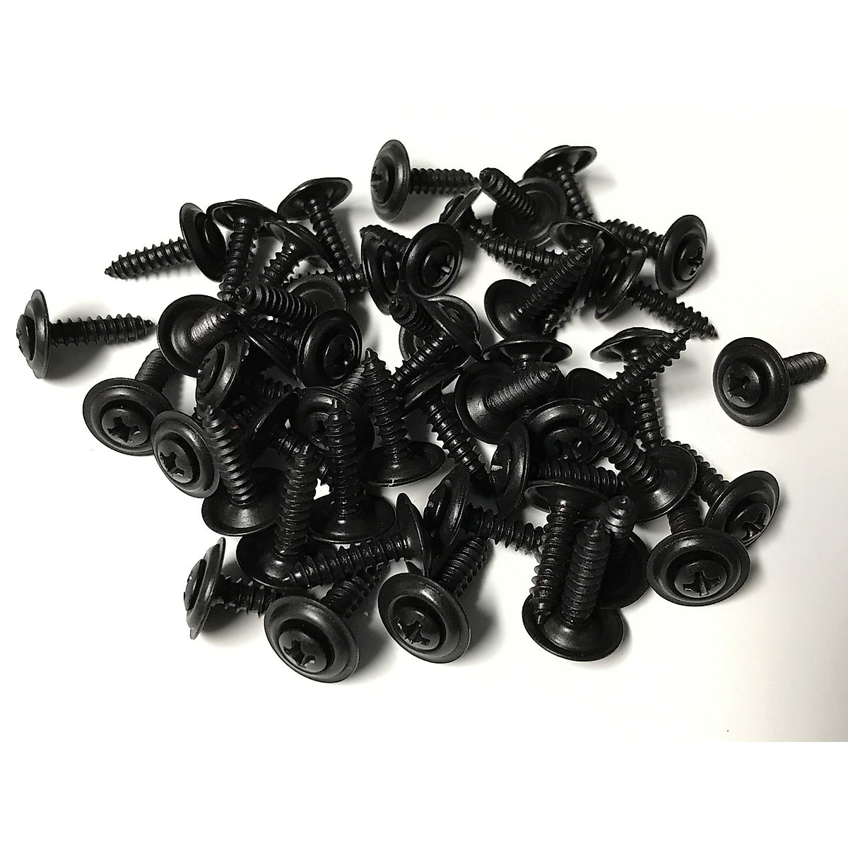 Panhandle Auto Fastener #8 x 3/4” Phillips Oval Head Black Finish Washer Panel Screws -50pcs
