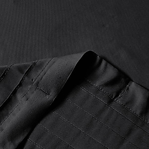 Comfort Spaces Windsor Bathroom Shower Pieced Ruffle Pattern Modern Elegant Microfiber Fabric Bath Curtains, 72x72, Black