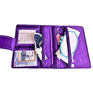 Yazzii Compact Craft Organizer Tote Bag - Portable Storage Bag Organizer - Multipurpose Storage Organizer for Crafts, Cosmetics & Jewelry-Purple