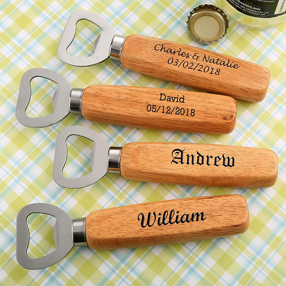 Gifts Infinity Quality Personalized Bottle Opener Free Engraving (Wood Opener)