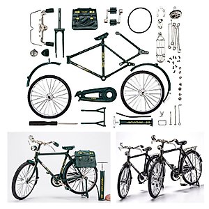 YTCPMHEA DIY Retro Bicycle Model, Metal Alloy, 51 Accessories, Unisex, Non-Riding Toy Vehicle, 11 x 7 x 5.5 in