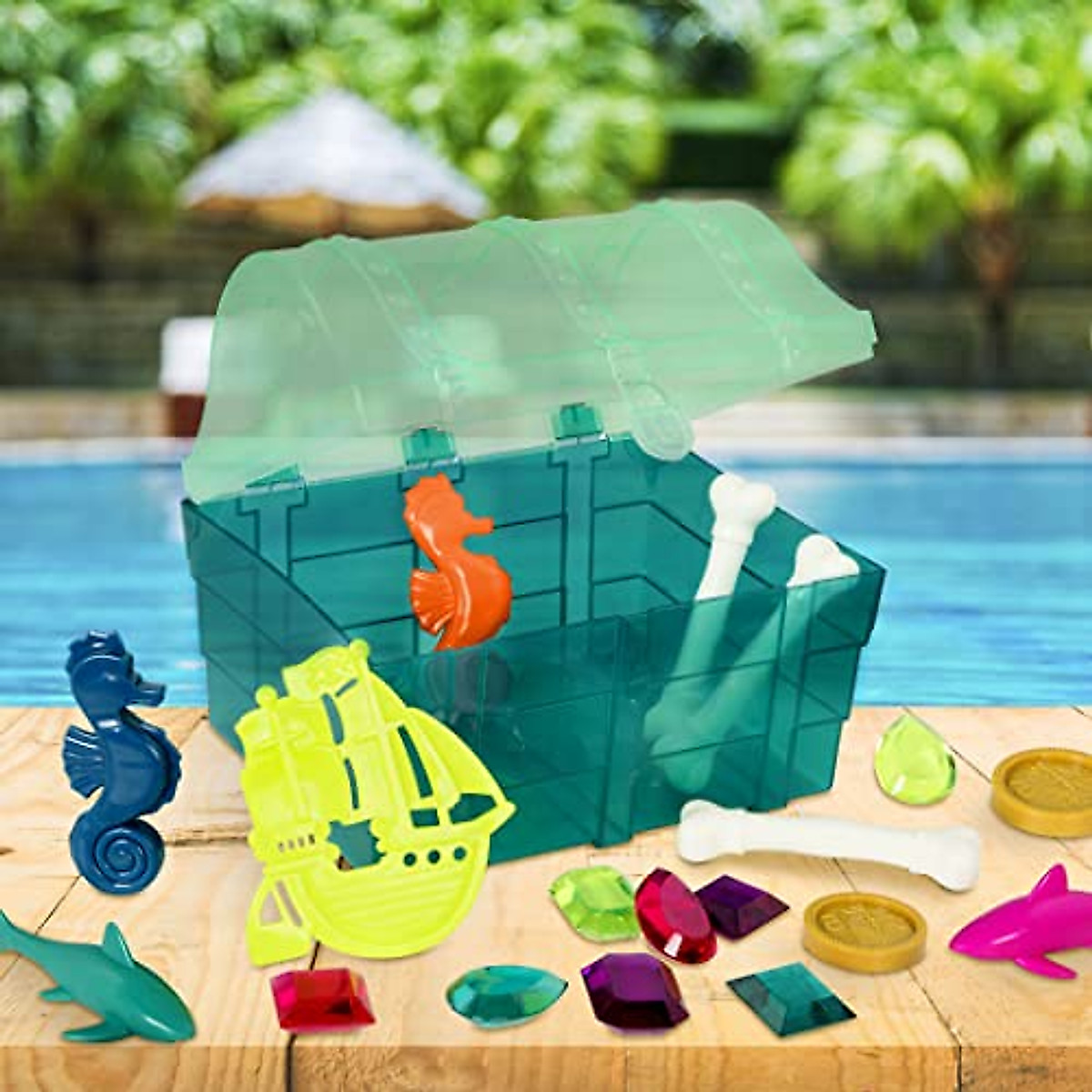 B. toys – Pirate Pool Toys – Diving Toys – 27 Sinking Pieces – Pool & Bath Set for Kids – 6 Years + – Treasures Ahoy!