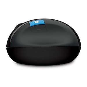 Microsoft Sculpt Ergonomic Mouse, Black - Wireless Mouse for Natural Wrist Comfort with 4-Way Scroll Wheel for PC/Laptop/Desktop, works with Mac/Windows 8/10/11 Computers