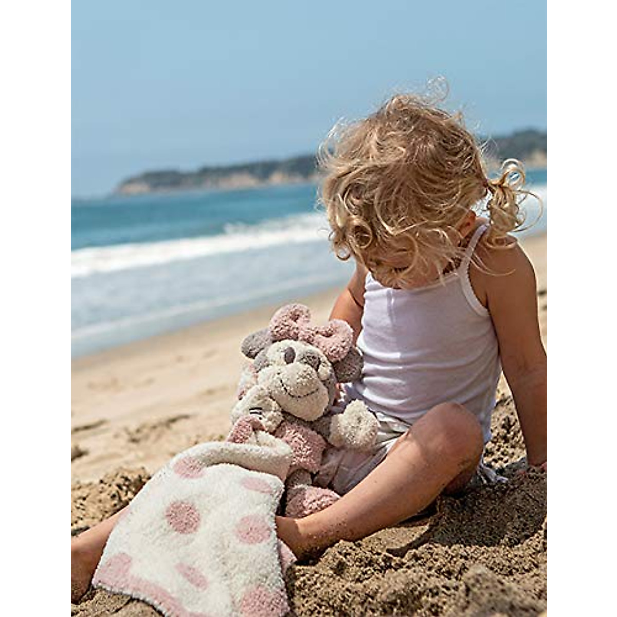 Barefoot Dreams CozyChic Vintage Minnie Mouse Buddie Blanket Dusty Rose Multi One Size